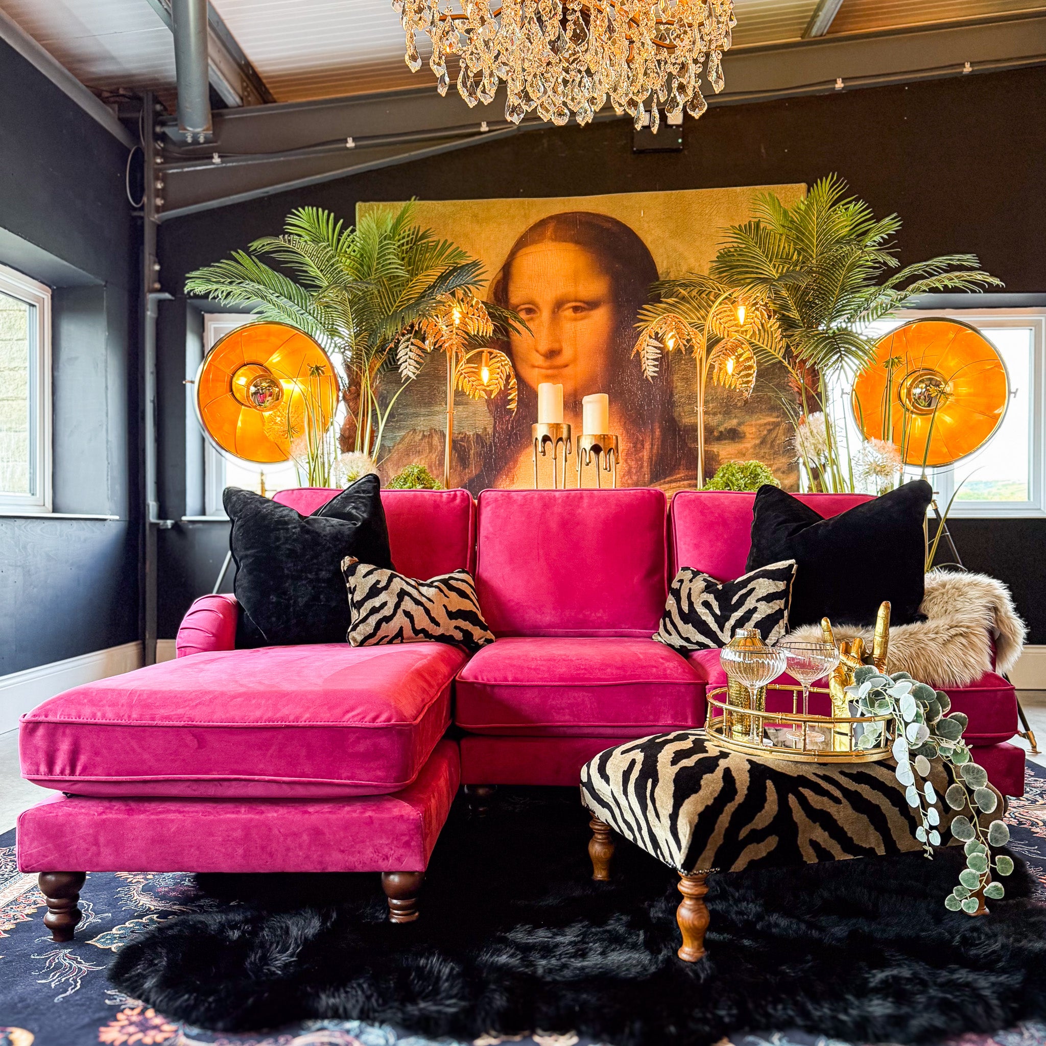 Albert in Plush Cerise Velvet – Vintage Sofa