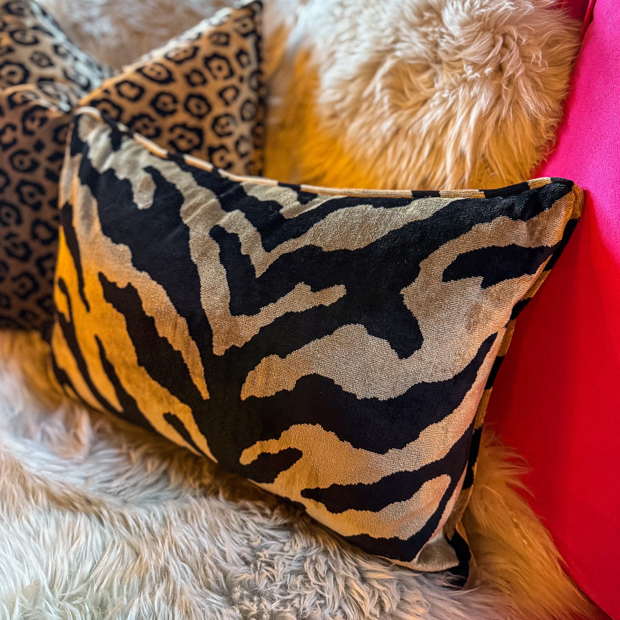 Cushion in Zebra Cream Feather Filled (Various Sizes) – Vintage Sofa