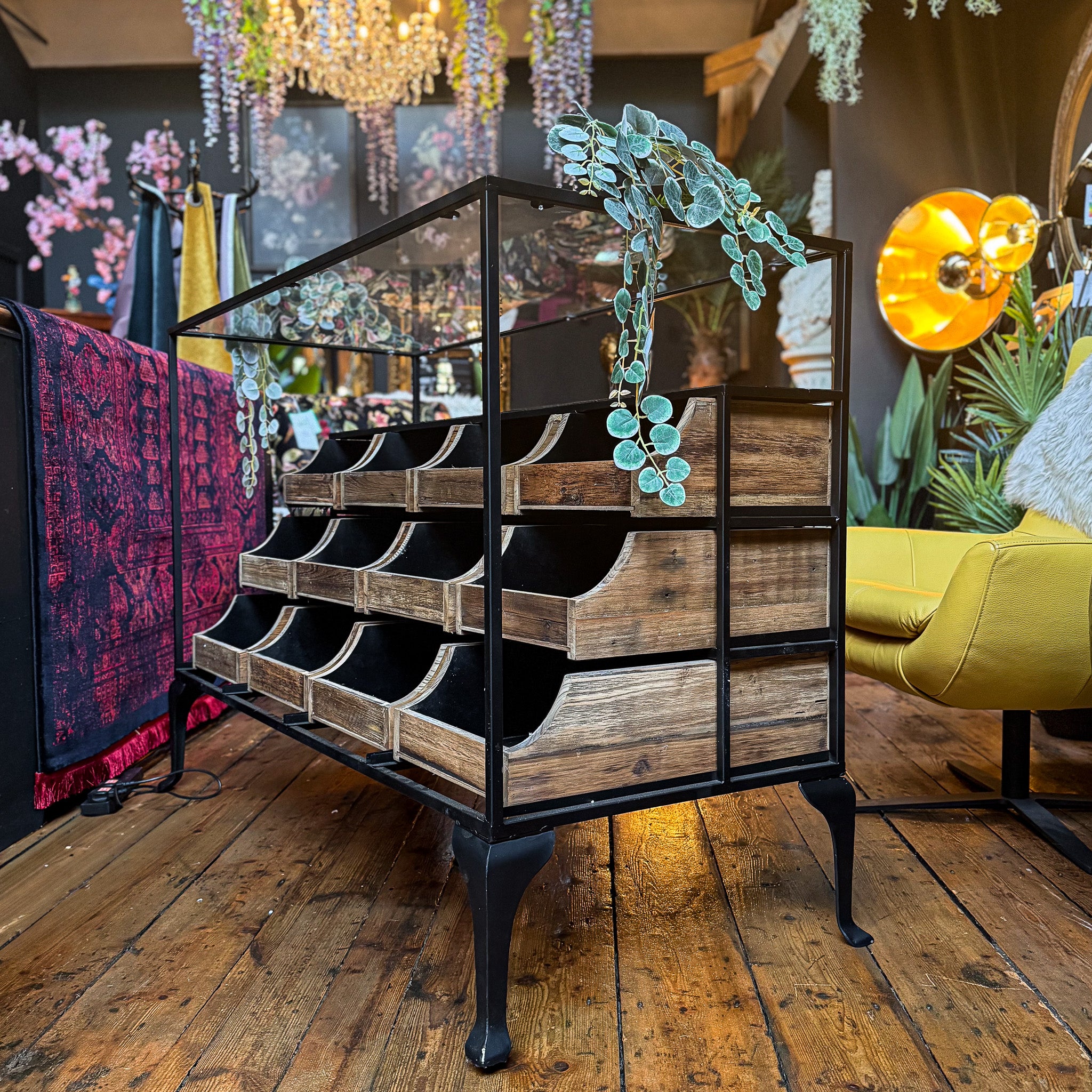 Glass Top Industrial 12 Drawer Display Counter - Clearance – Vintage Sofa