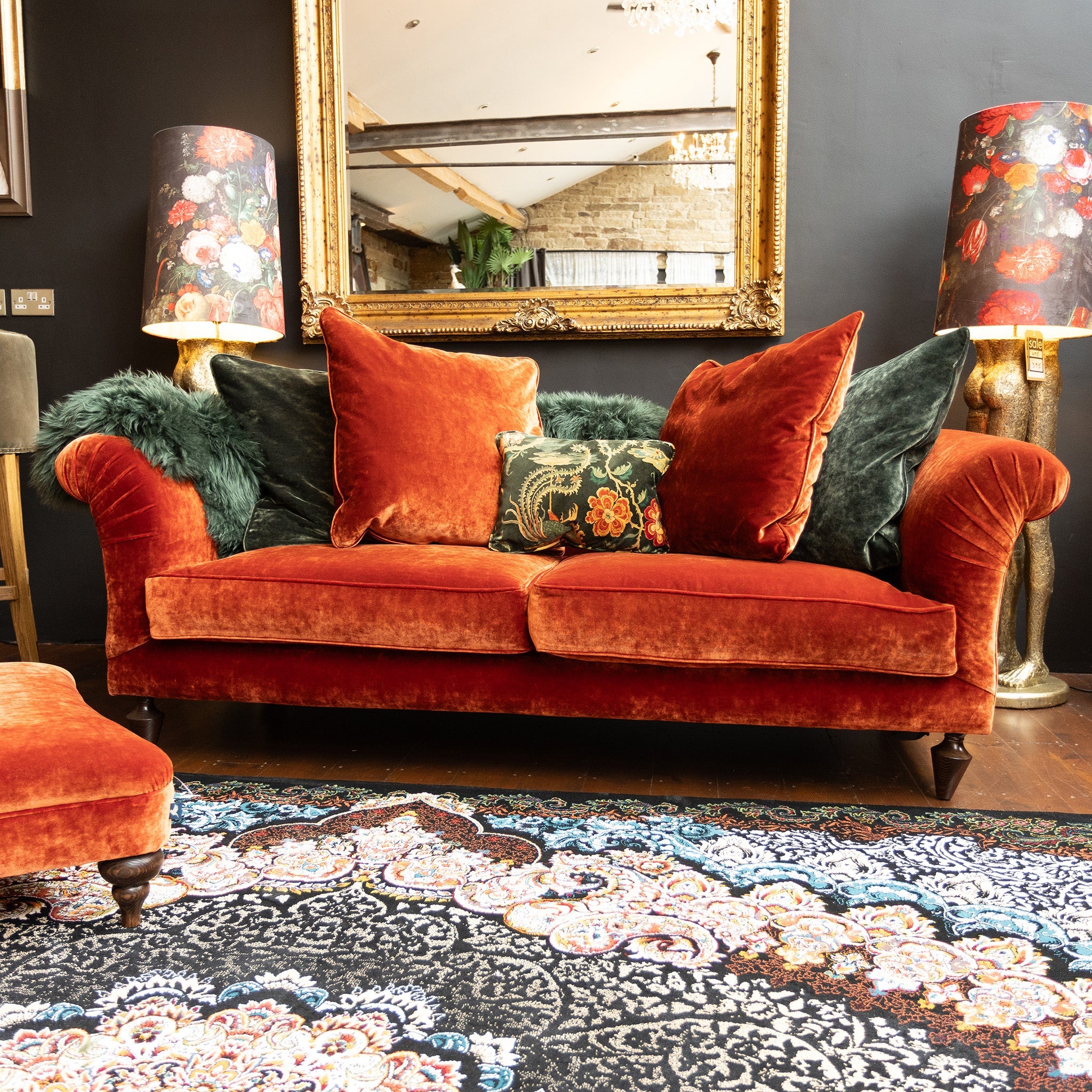 Loretta by Spink & Edgar in Orchid Velvet – Vintage Sofa