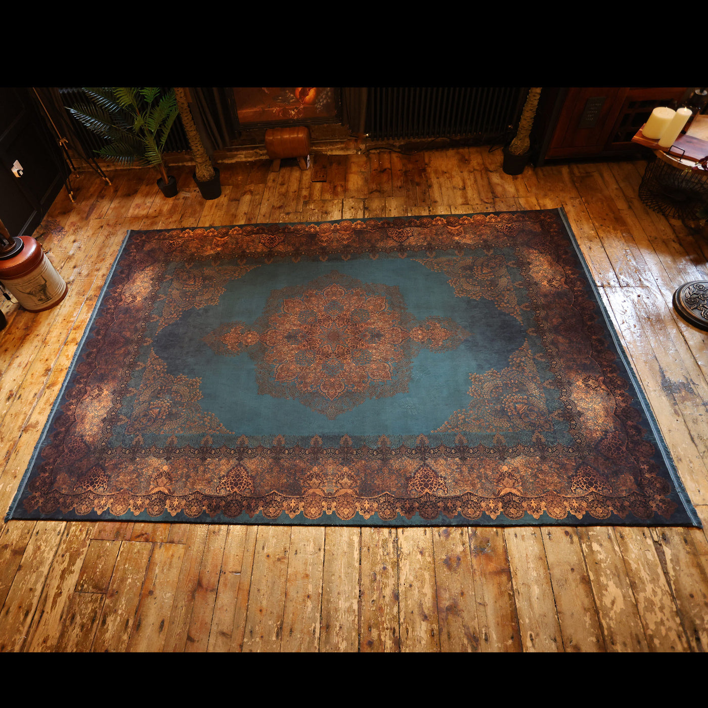 Rug Distressed Teal (Various Sizes) – Vintage Sofa