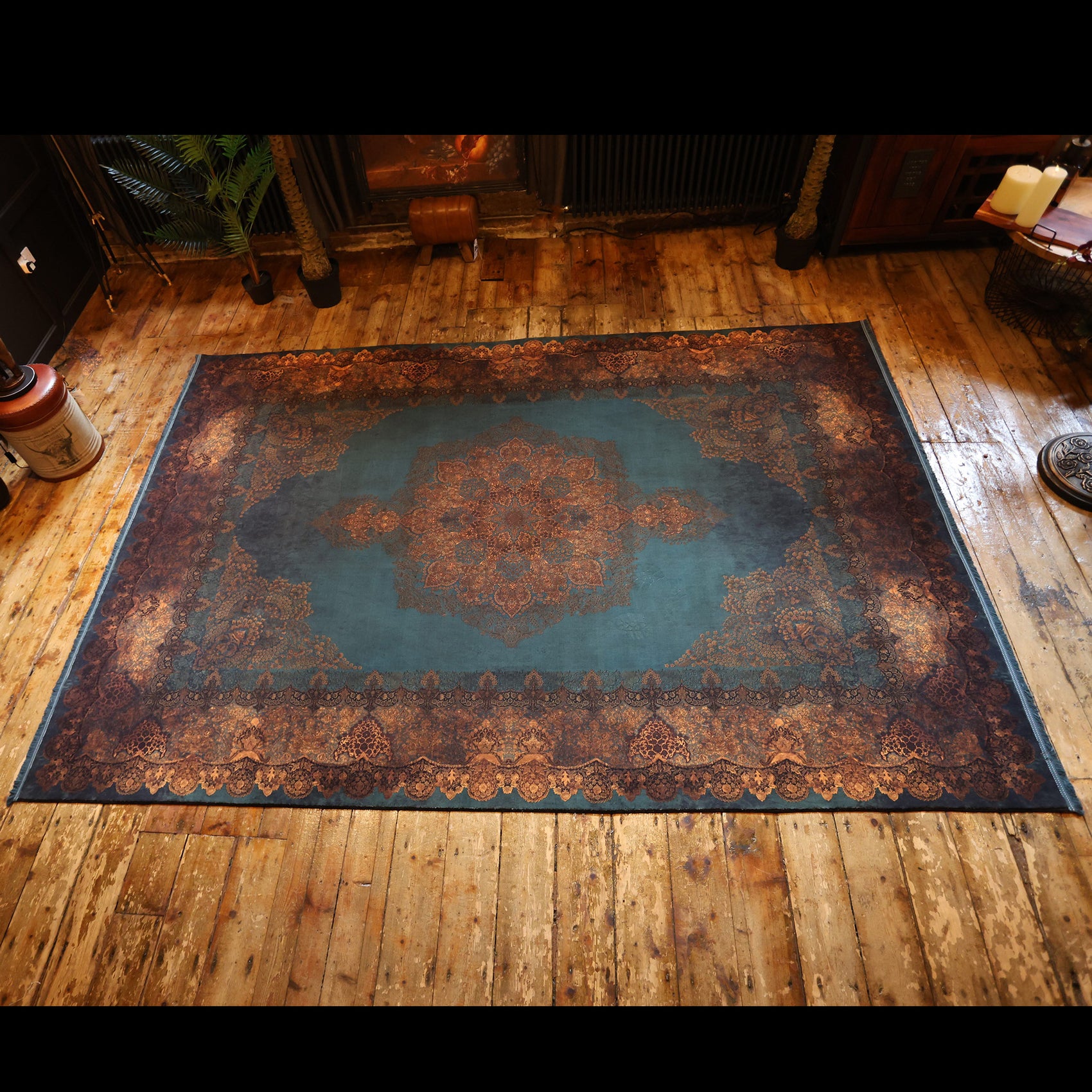 Rug Distressed Teal (Various Sizes) – Vintage Sofa