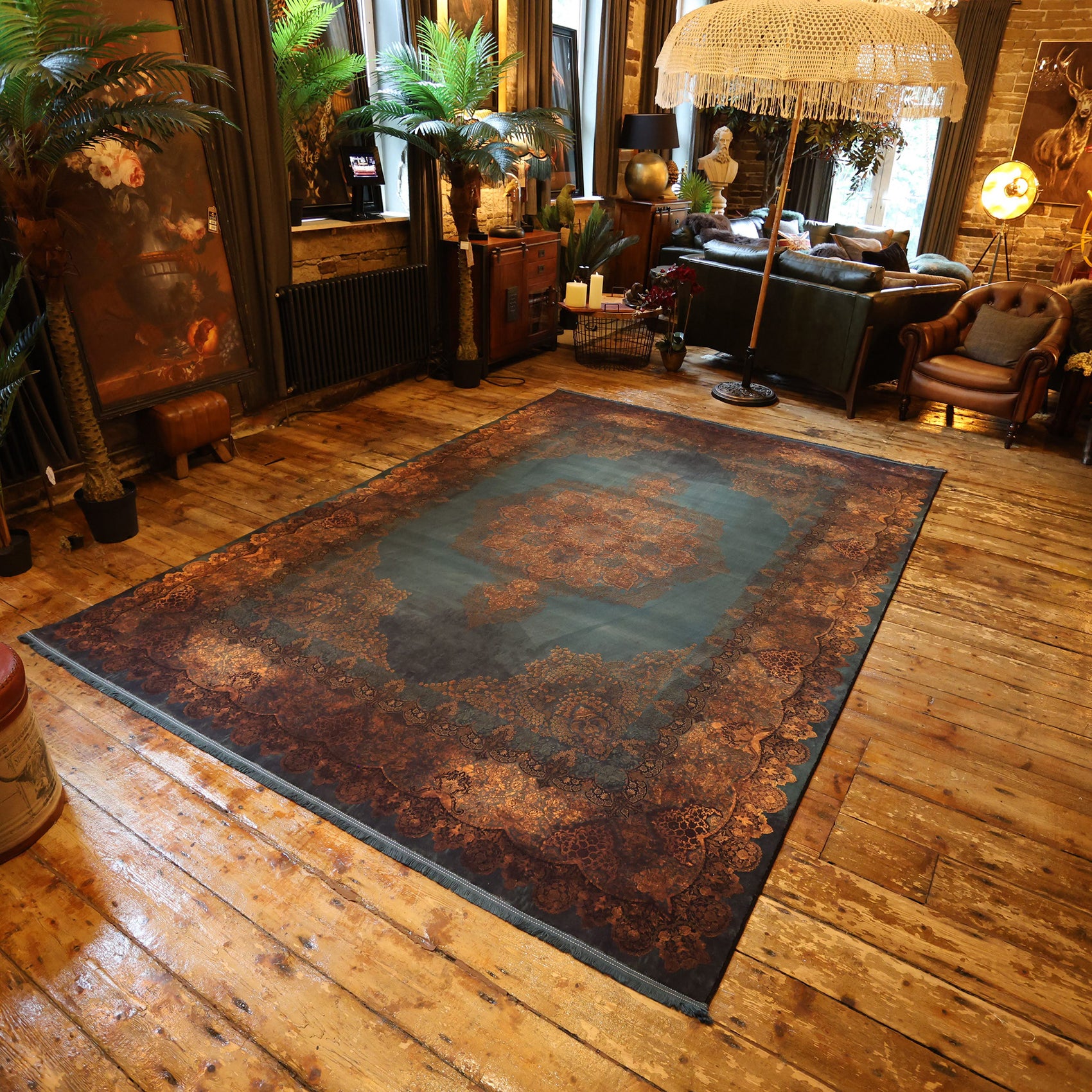 Rug Distressed Teal (Various Sizes) – Vintage Sofa