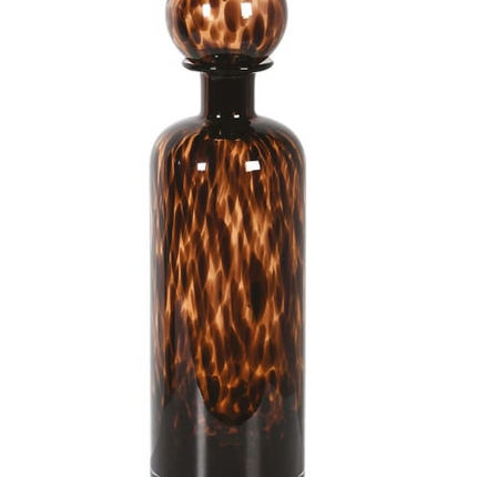 Large Tortoiseshell Effect Glass Bottle with Ball Top – Vintage Sofa